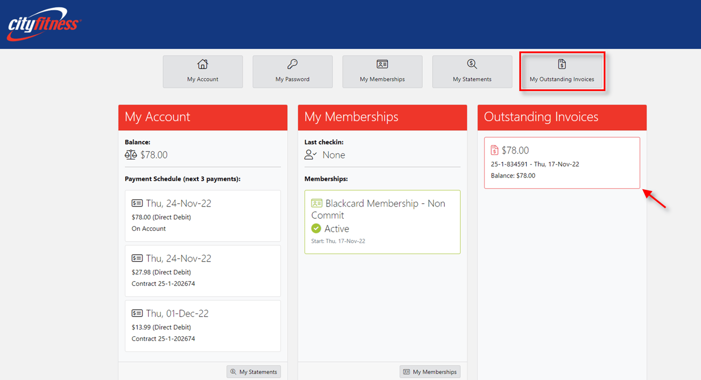 How do I pay an outstanding invoice online?