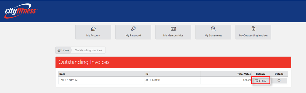 How do I pay an outstanding invoice online?